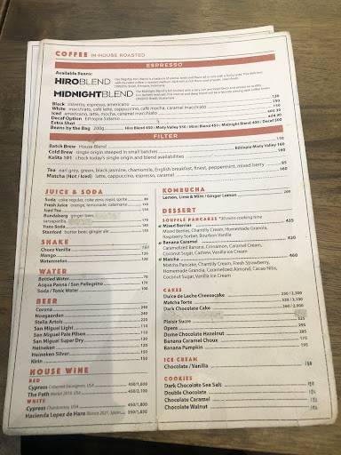 Menu at Prologue QC restaurant, Quezon City