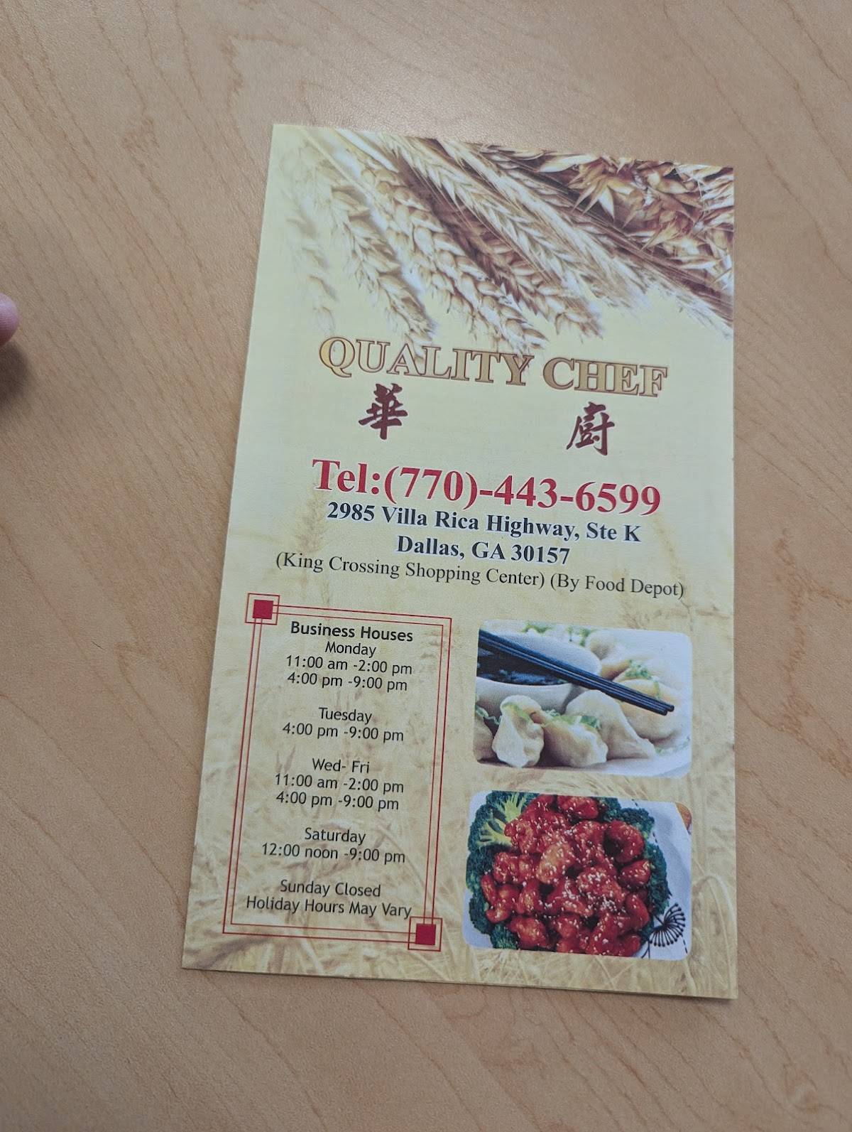 Carta del restaurante Quality Chef, Dallas