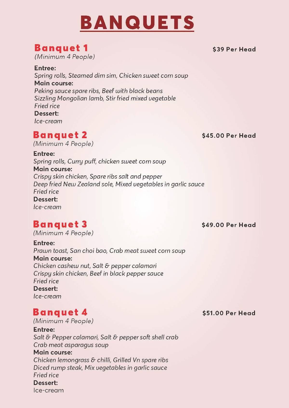 Menu at Que Huong Restaurant, Darra