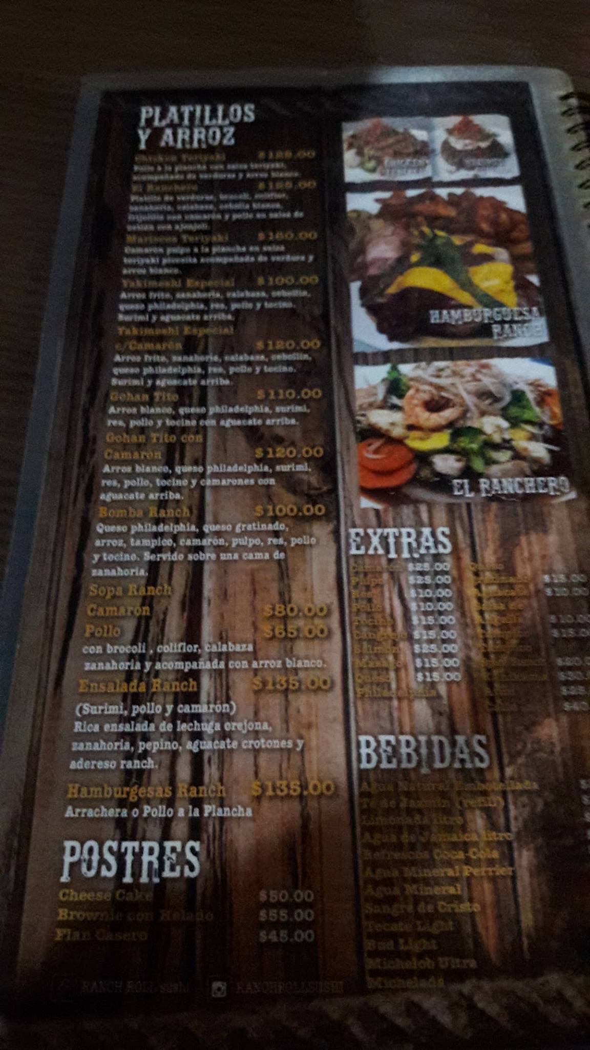 Carta del restaurante Ranch Roll Sushi Tres Rios, Culiacán Rosales