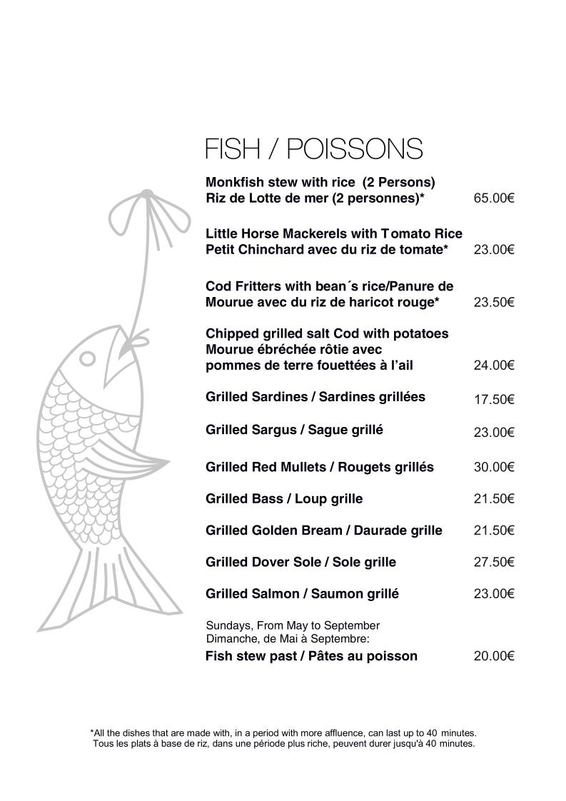 Menu at Restaurante Ponto Final, Almada