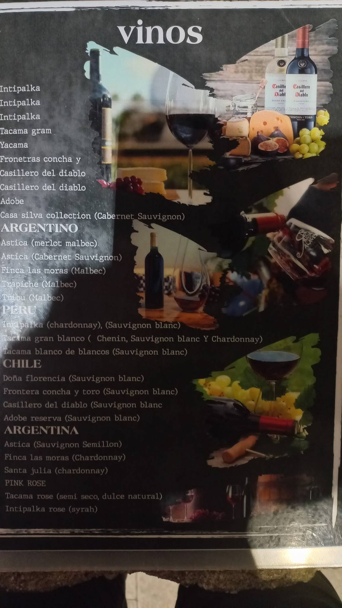 Carta de Restaurante puro peru, Aguas Calientes