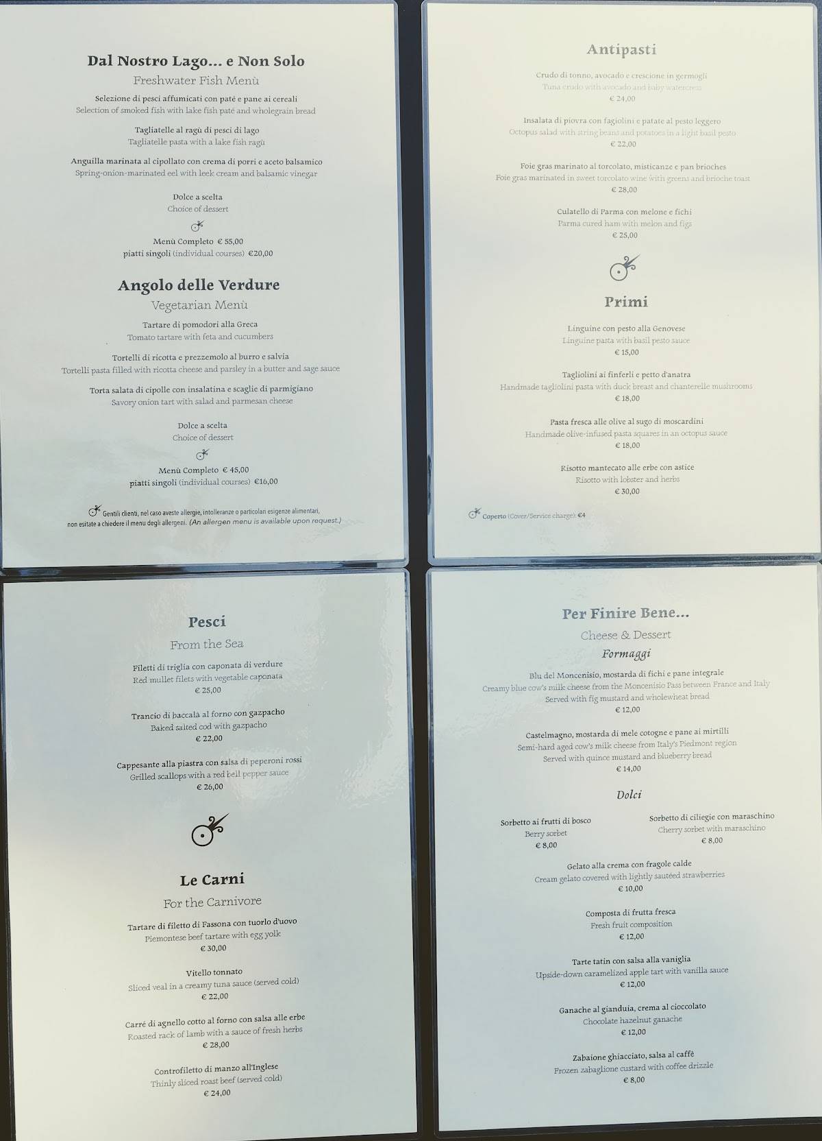 Menu at Ristorante Alkimia, Bellano