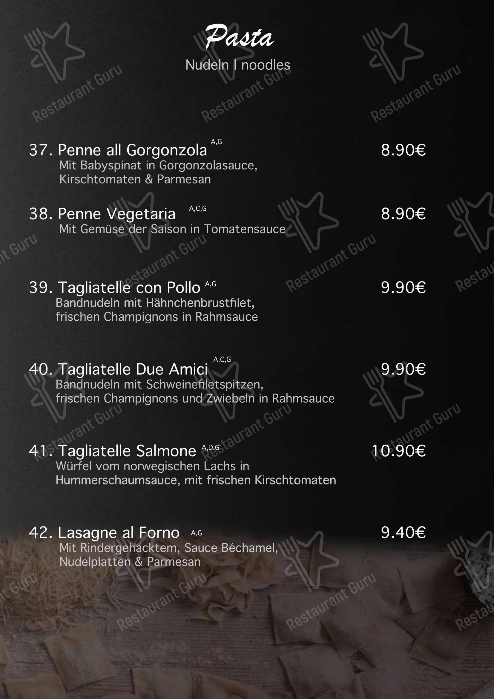 Speisekarte von Ristorante Due Amici restaurant, Wriezen
