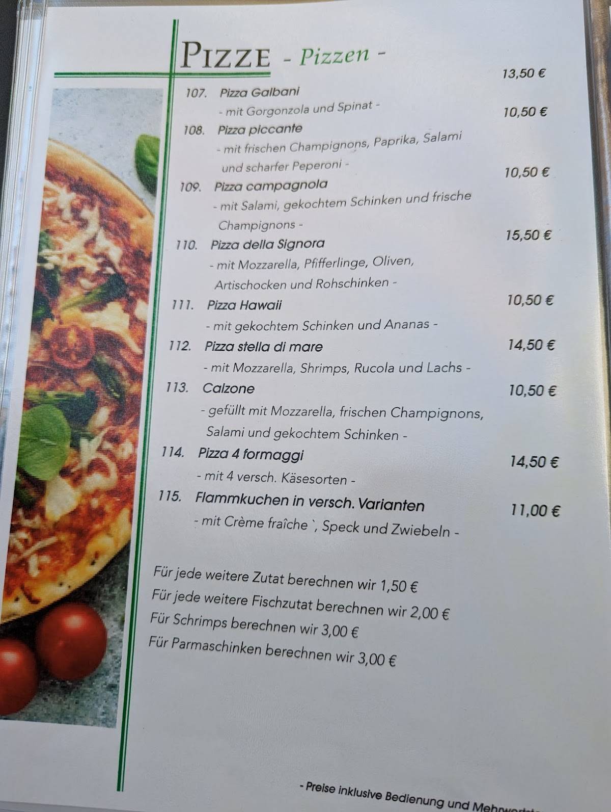 Speisekarte von Ristorante LA SIGNORA restaurant, Karlsruhe