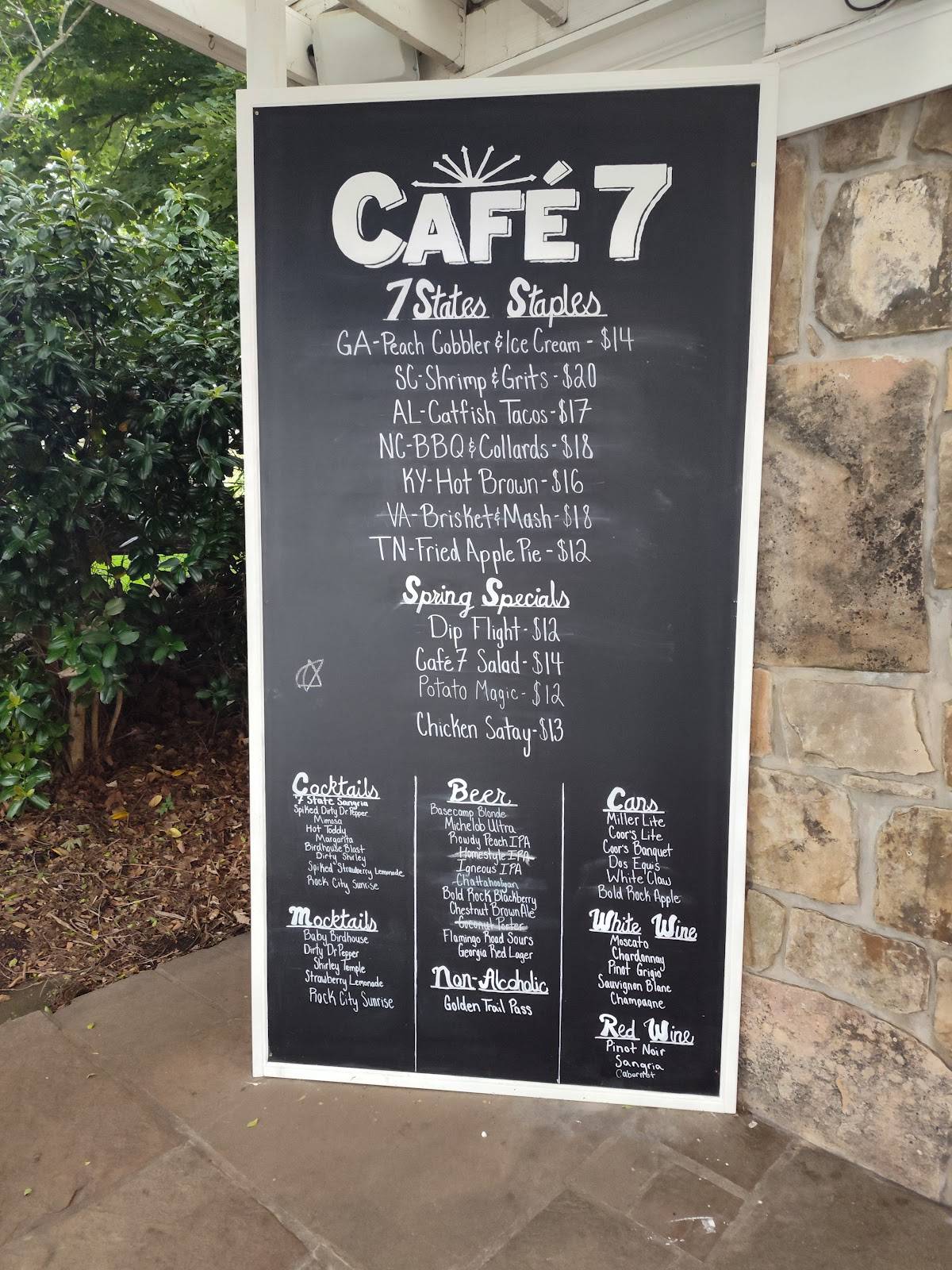 Menu at Rock City’s Cafe 7, Lookout Mountain