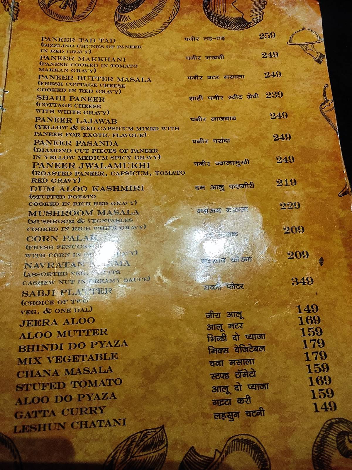 Menu at Roopji Restaurant., Bikaner