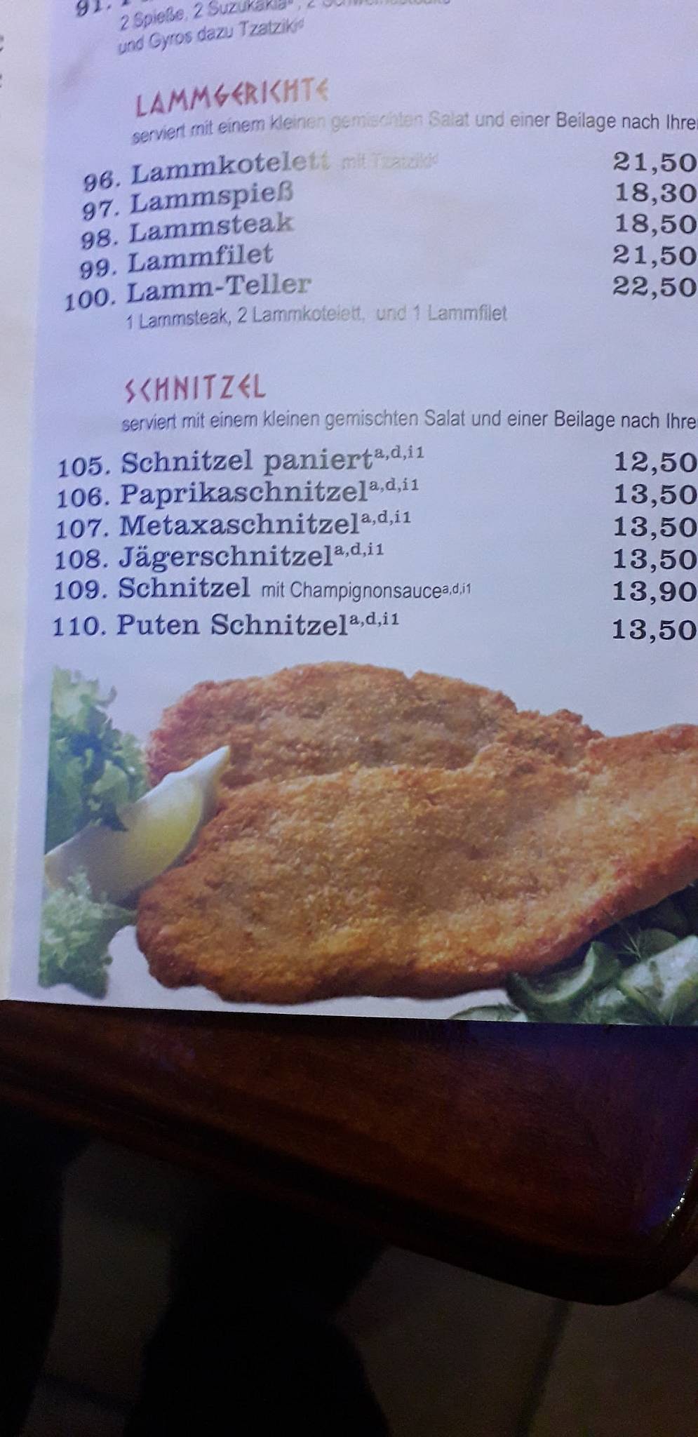 Speisekarte von Restaurant Saloniki Oppau, Ludwigshafen am Rhein