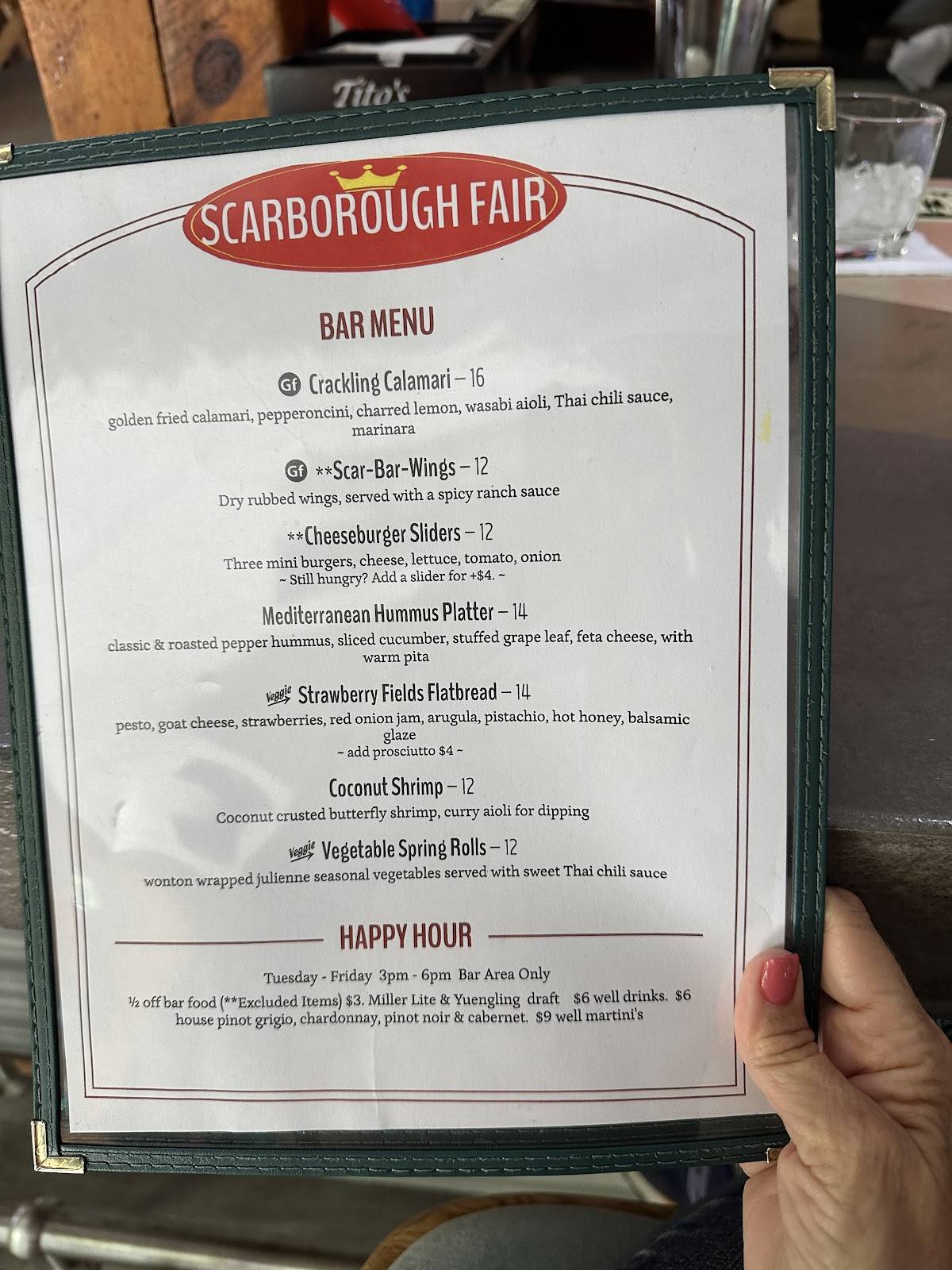 Menu at Scarborough Fair Restaurant, Sea Girt