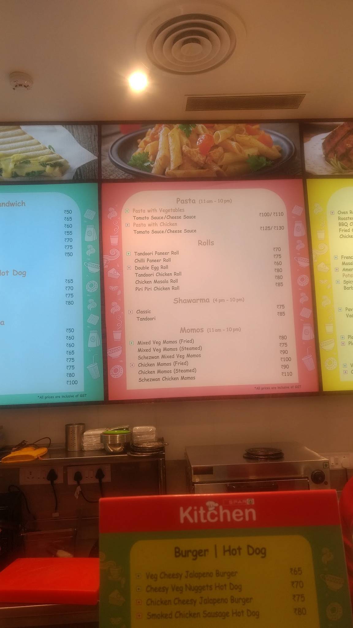 Menu at Spar Kitchen, Chennai