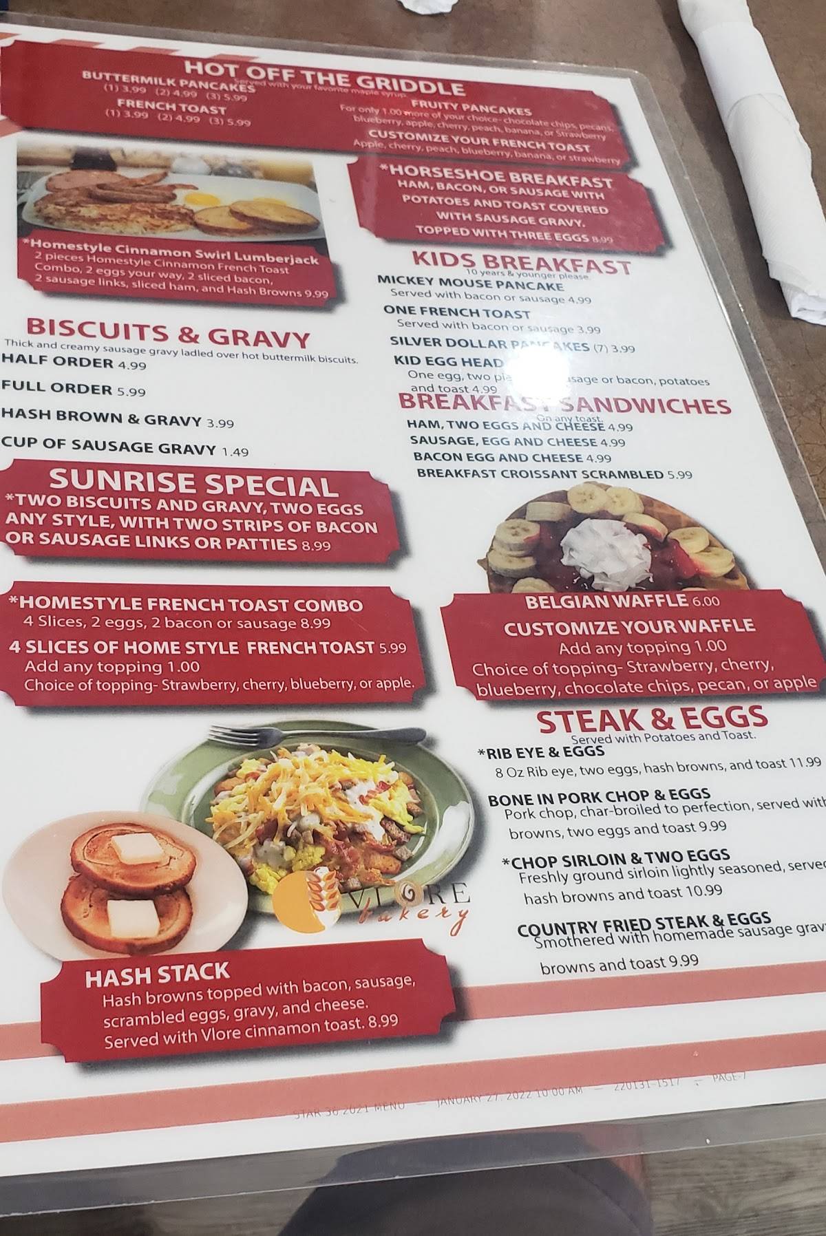 Menu at Star 36 Diner restaurant, Wathena