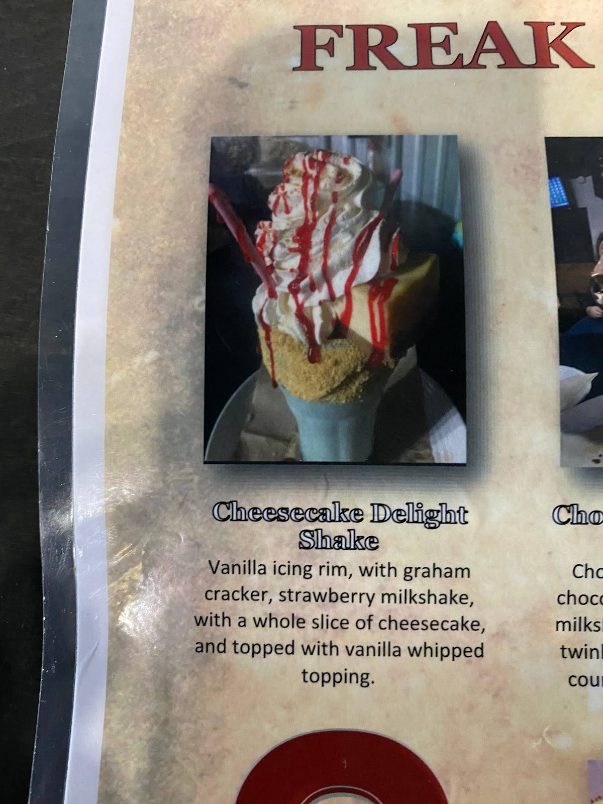 Menu at Stellian's restaurant, Central City