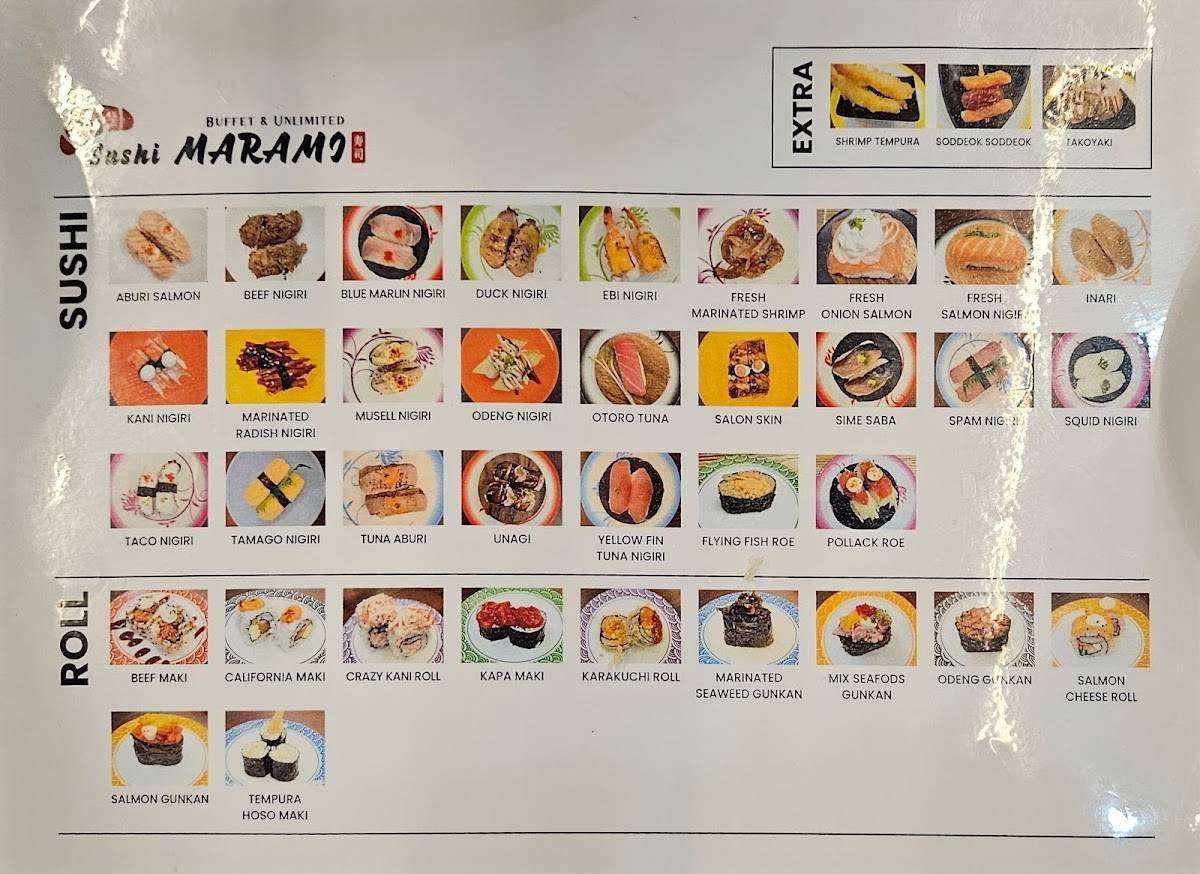 Menu at Sushi Marami Buffet Unlimited Eat All You can restaurant, Makati