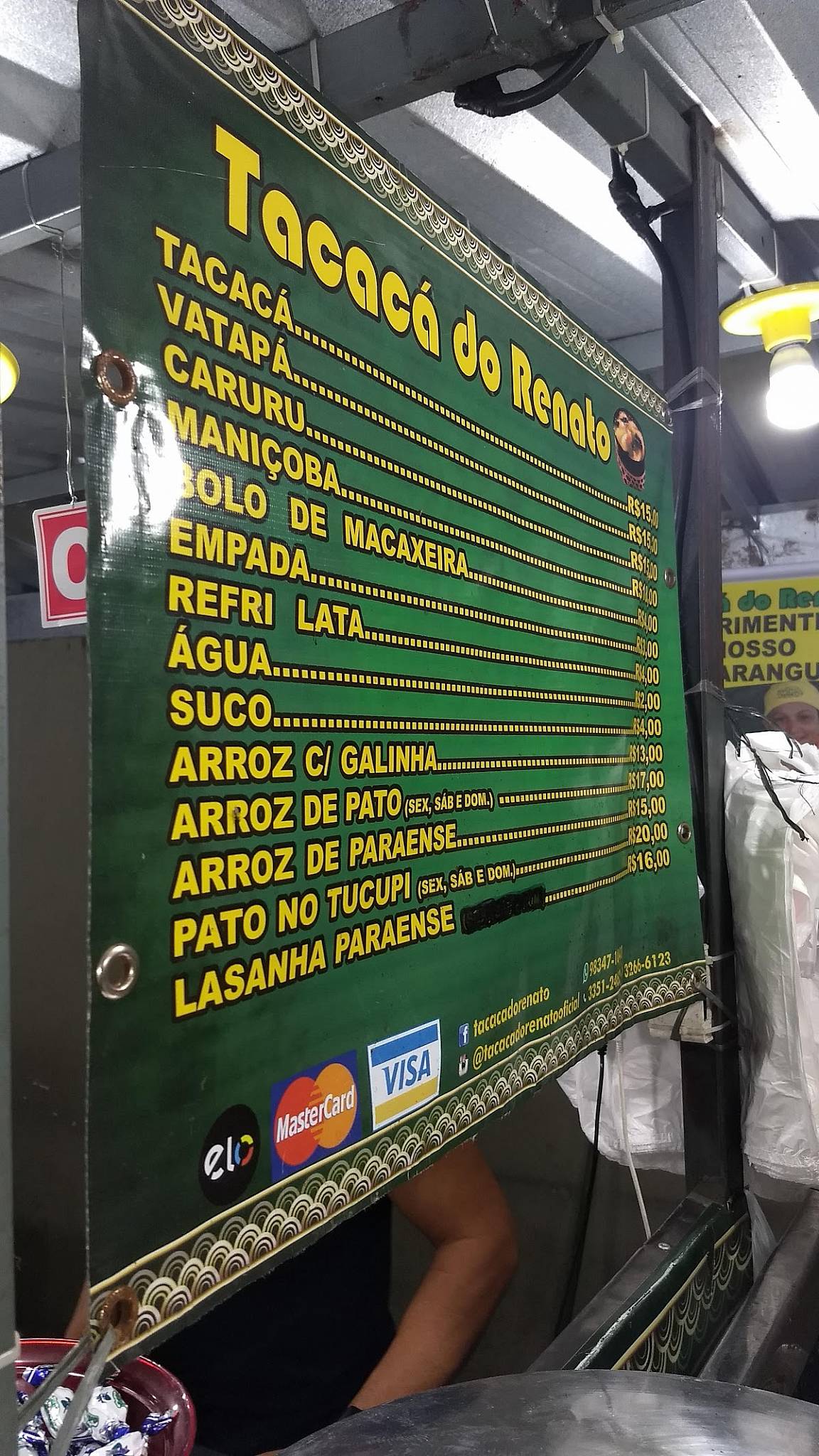 Menu em Tacacá do Renato restaurante, Belém, S/N
