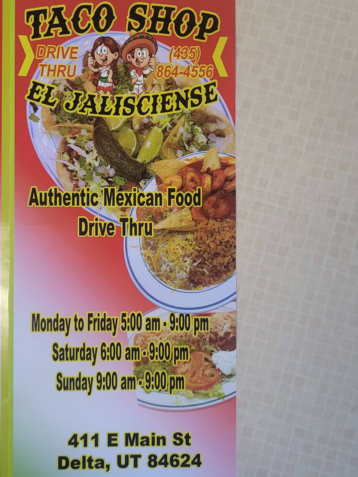 Menu at Taco Shop El Jalisciense restaurant, Delta
