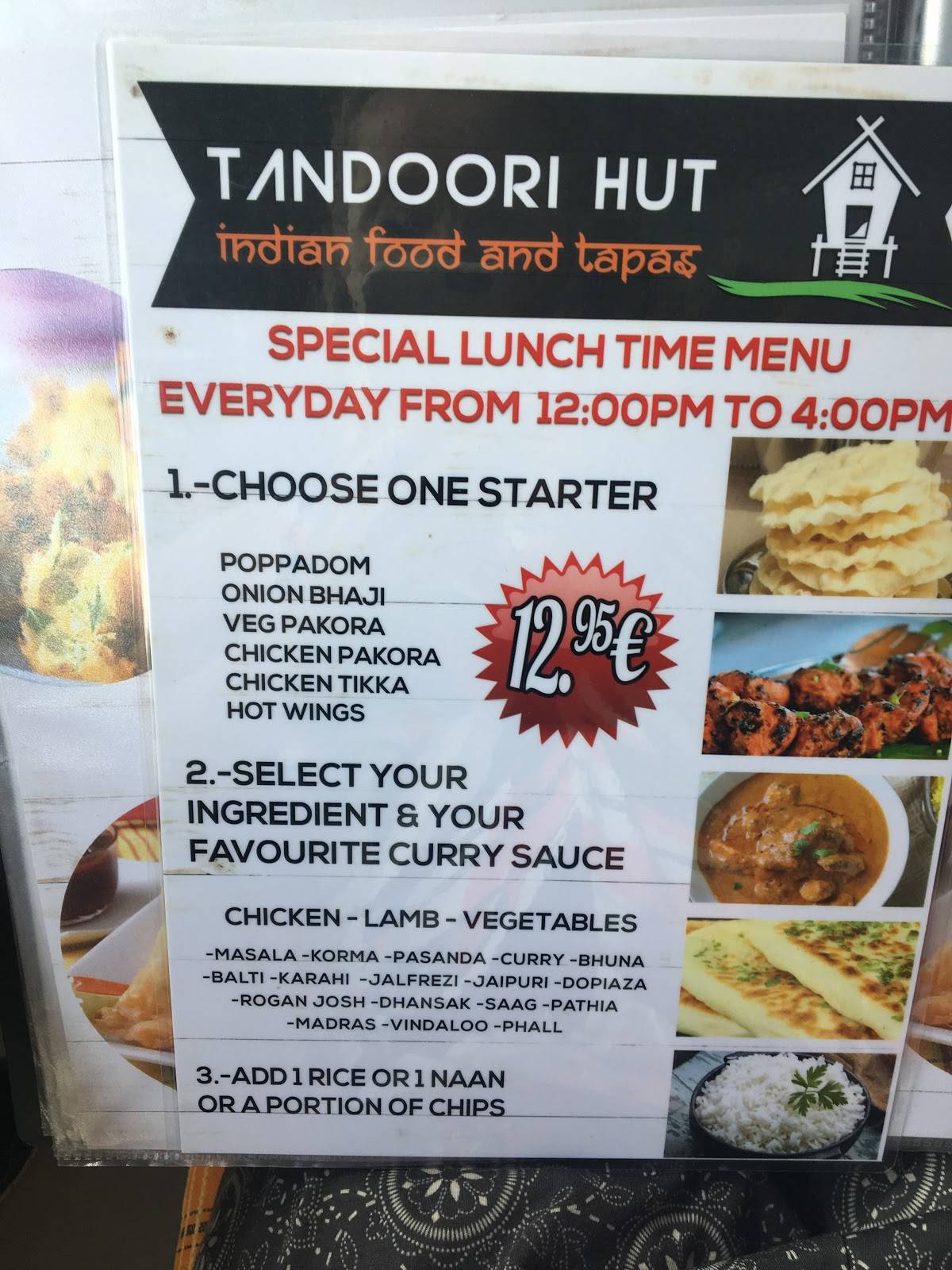 Menu at Tandoori Hut - Los Cristianos restaurant, Los Cristianos