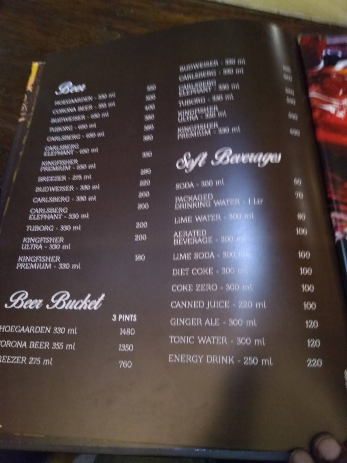 Menu at Tansen, Hyderabad, Ohri's Jalavihar