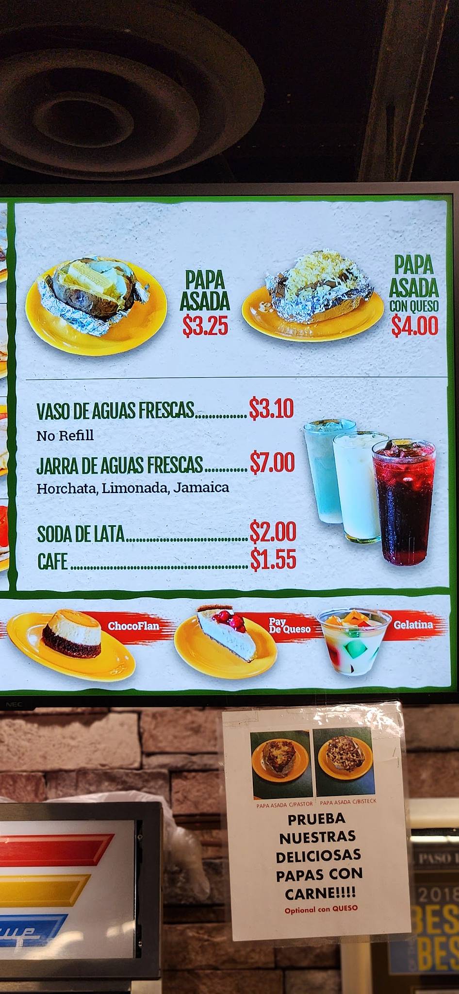 Menu at Taqueria El Cometa restaurant, El Paso, N Mesa St