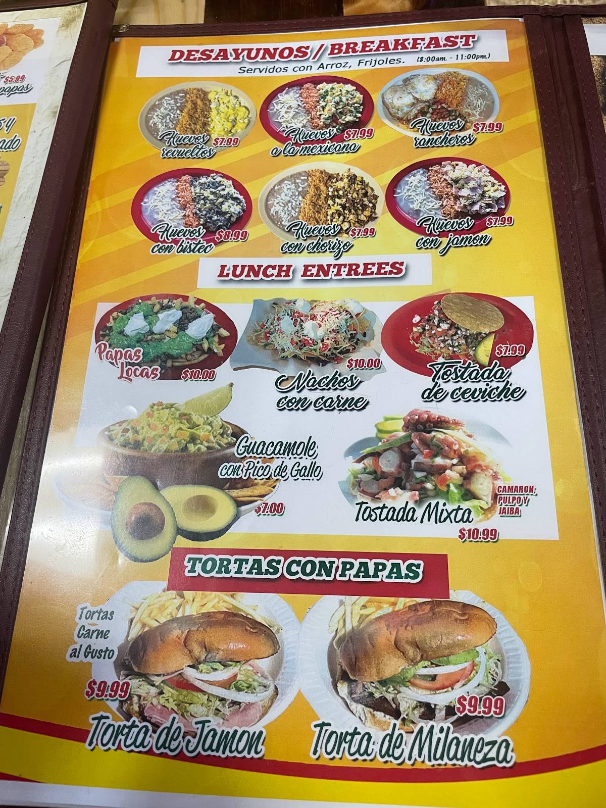 Menu at Taqueria El Gallo De Jalisco #2 restaurant, Guymon