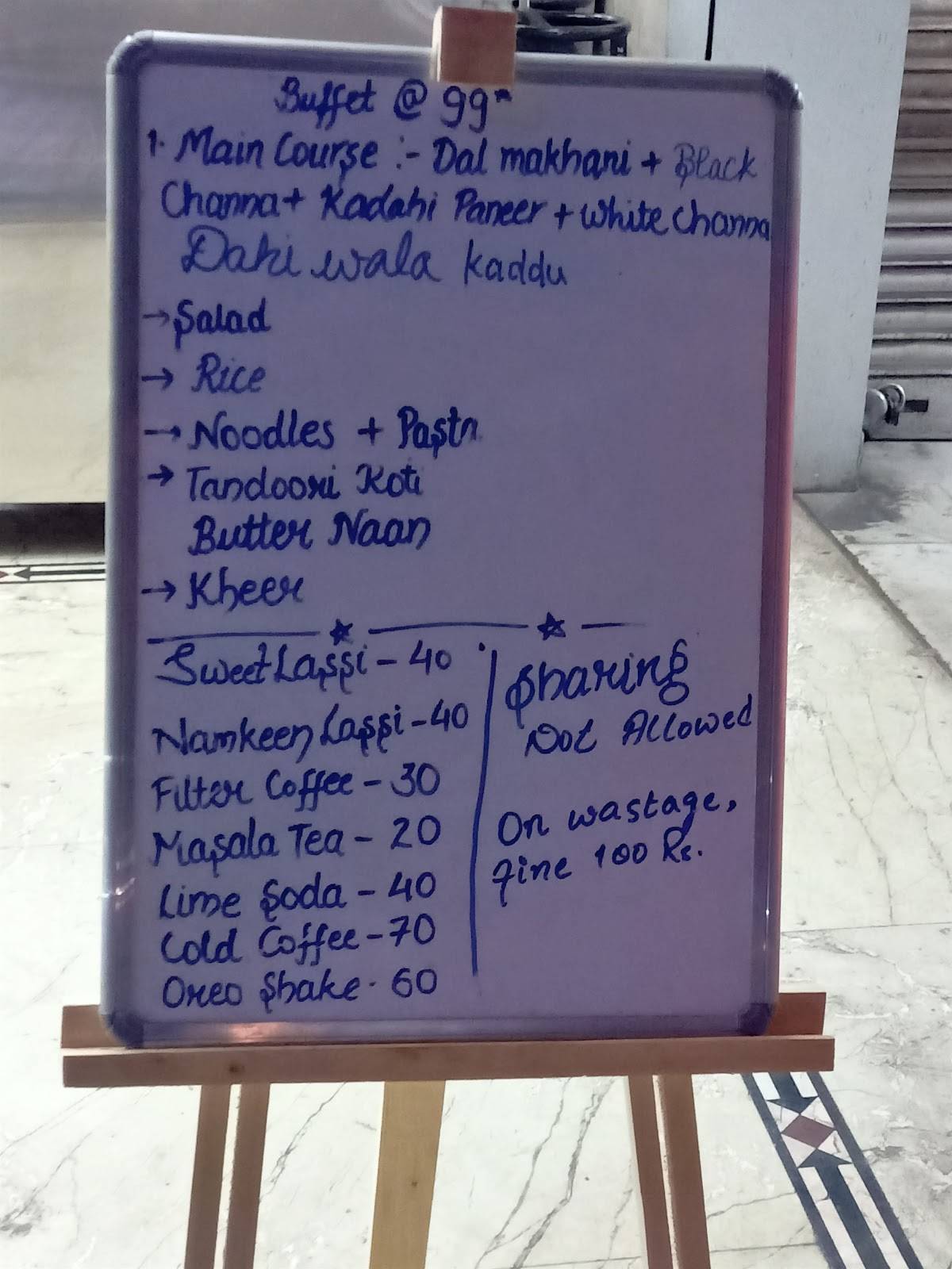 Menu at Thali Prem- Served with love, Sahibzada Ajit Singh Nagar