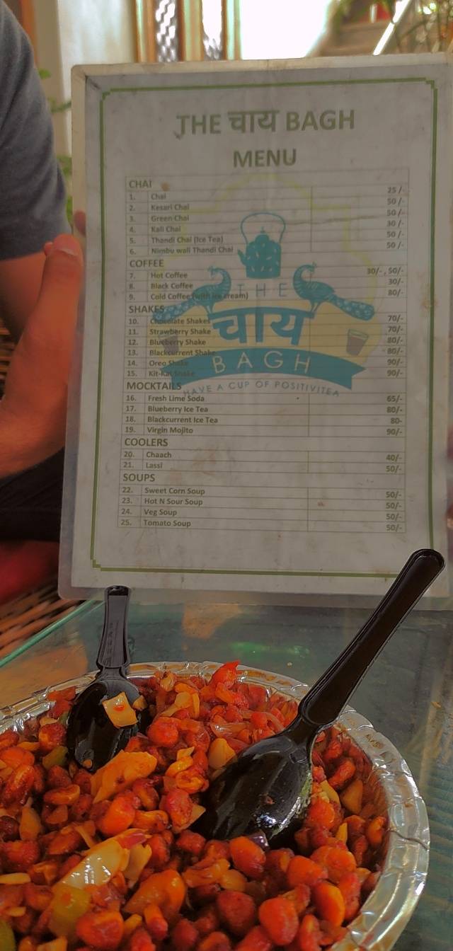 Menu at The Chai Bagh, Jaipur