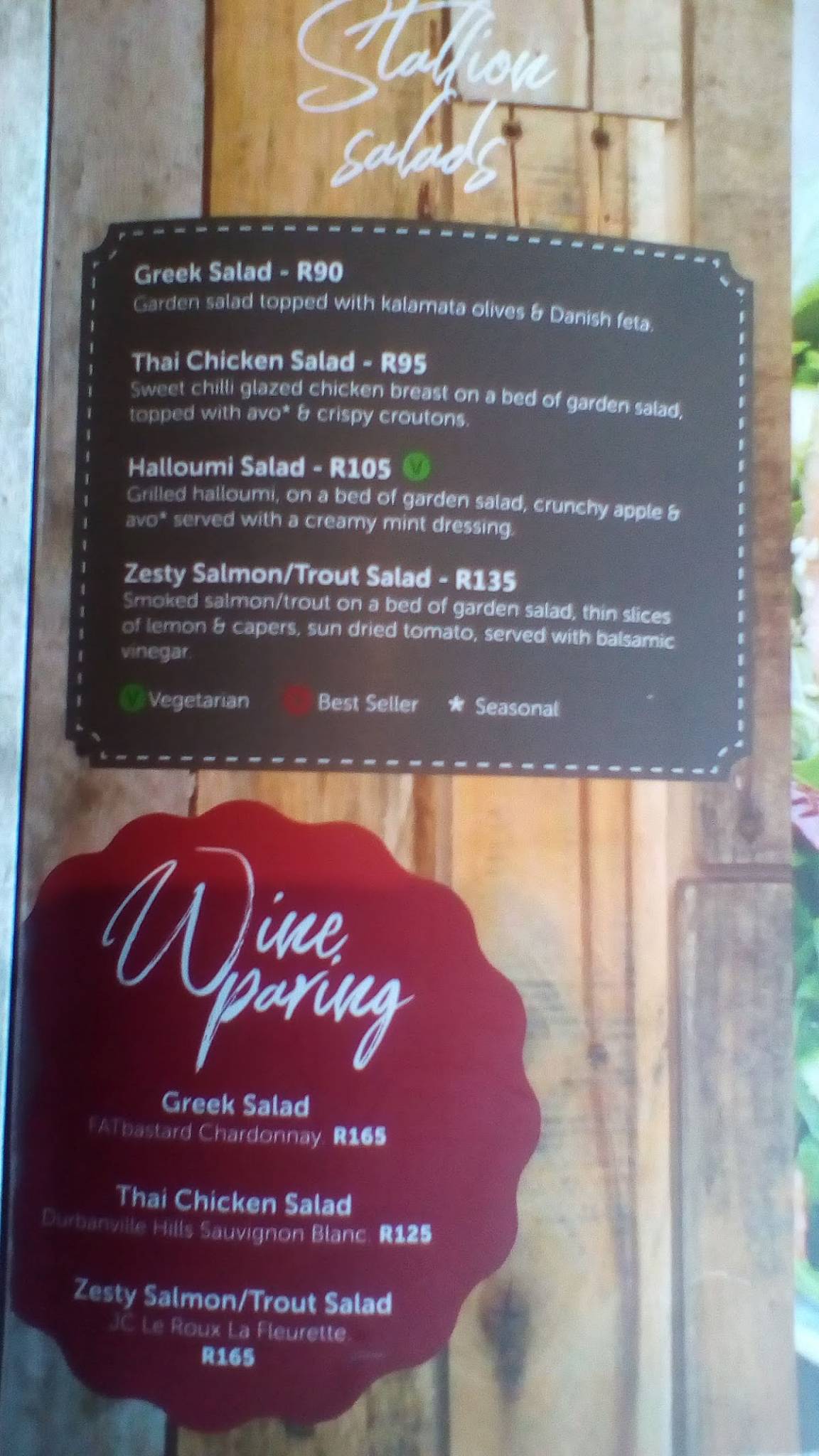 Menu at The Coachman Restaurant, Dullstroom