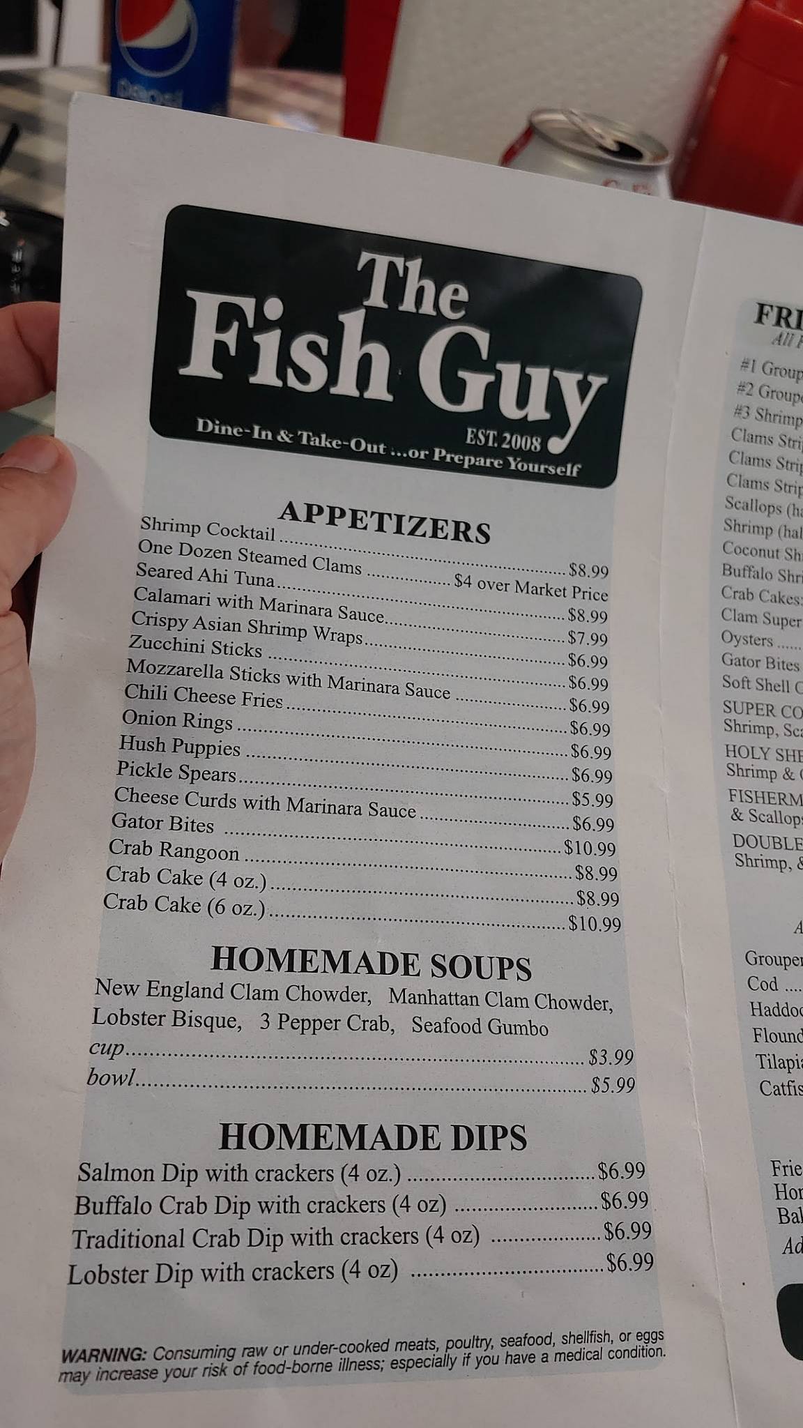 Menu at The Fish Guy restaurant, New Port Richey