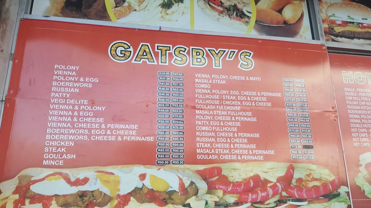 Menu at The Golden Dish restaurant, Cape Town