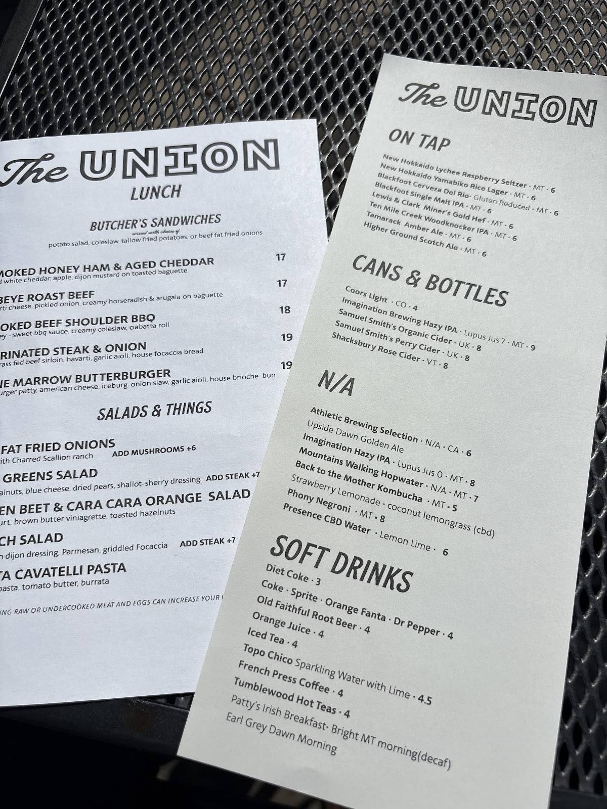 Menu at The Union Butcher Shop & Wood-fired Grill by Old Salt Co-op ...