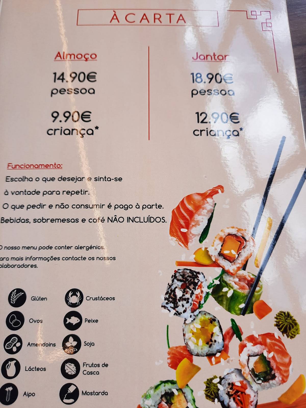 Menu em Tomi Sushi restaurante, Braga