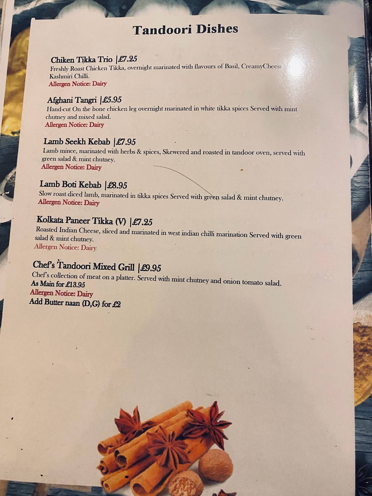 Menu at Ty Masala Indian Streetfood restaurant, Cardiff