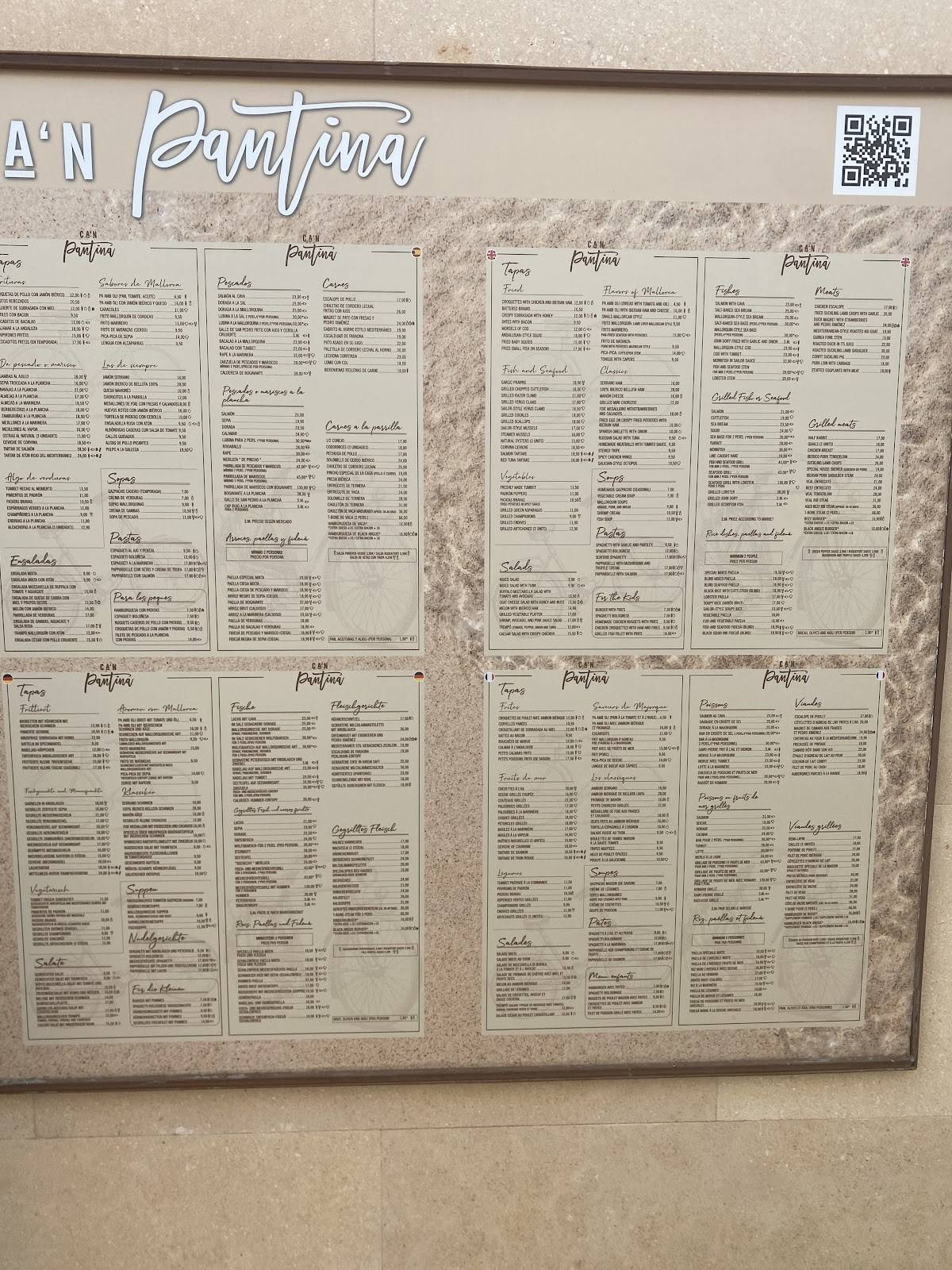 Menu at Restaurante Bodega Ca'n Pantina, Alcúdia