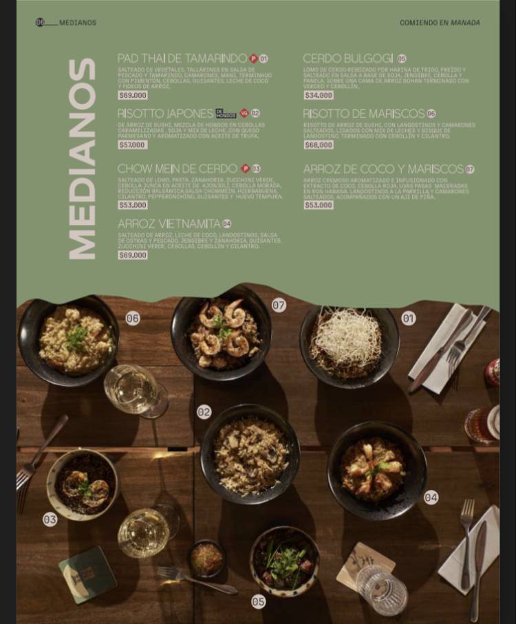 Carta de Restaurante Cuon - Pasto, Pasto