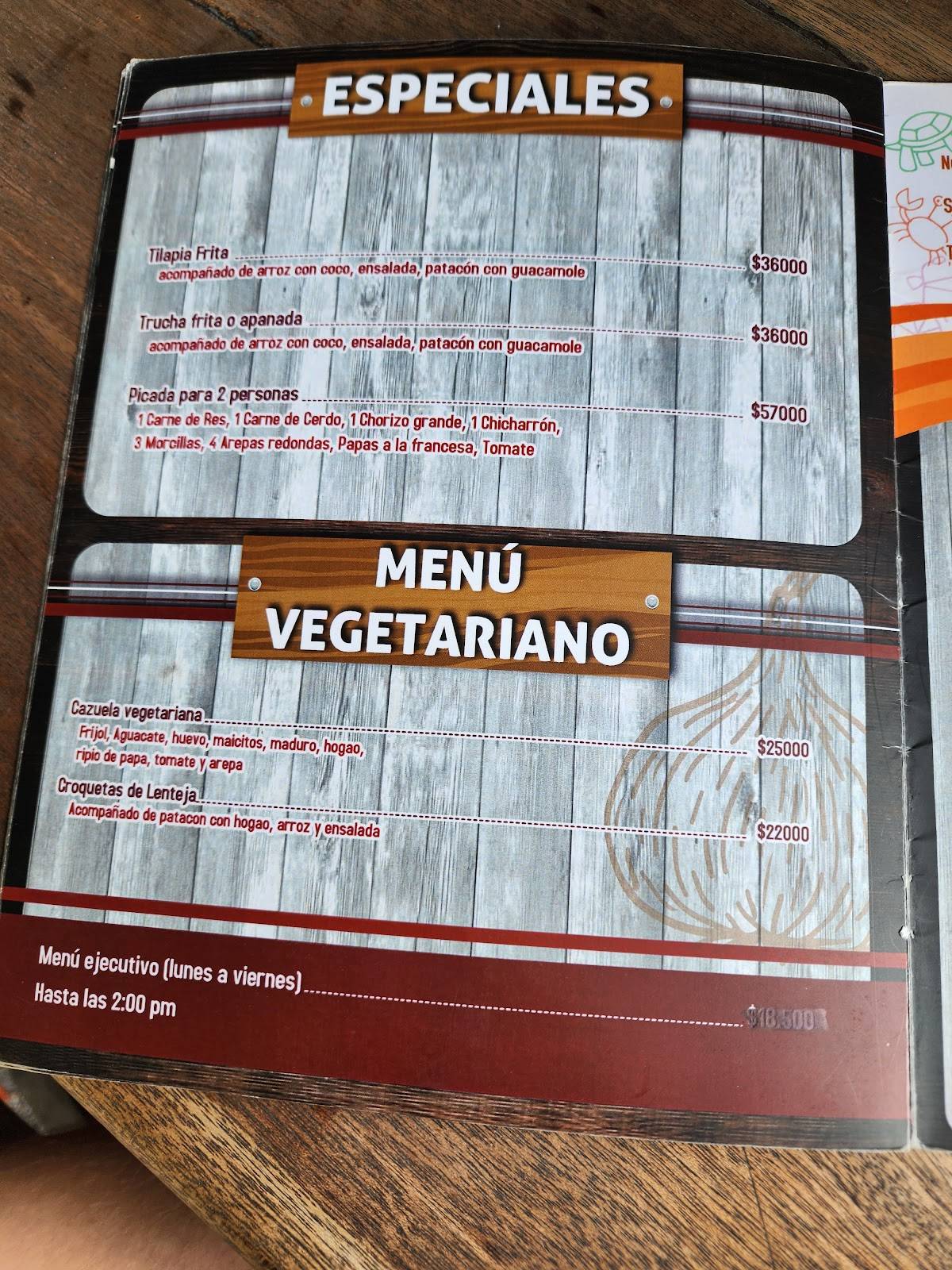 Menu at Restaurante El Cafetal, Colombia, # 26