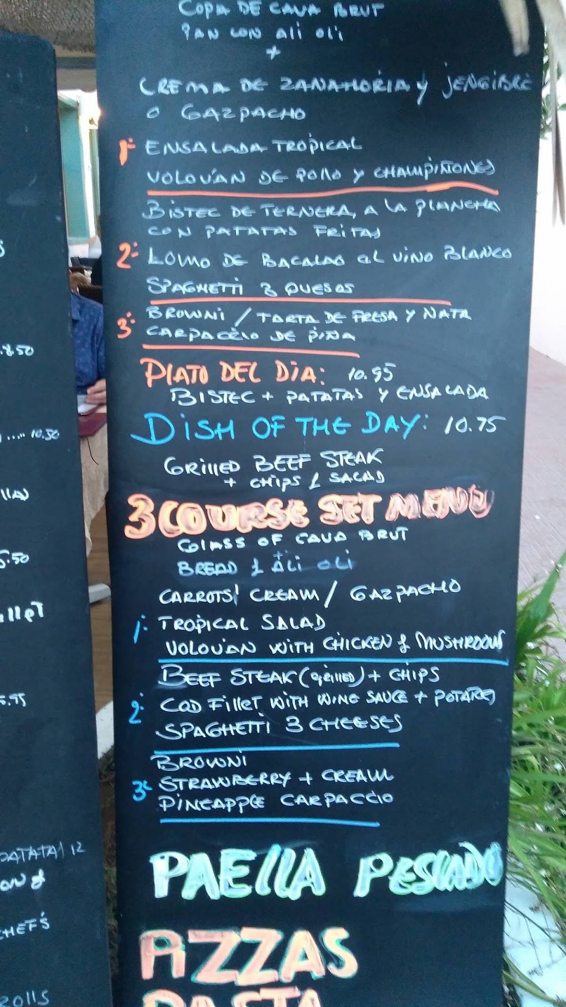 Menu at Restaurante Las Arenas, Es Canar