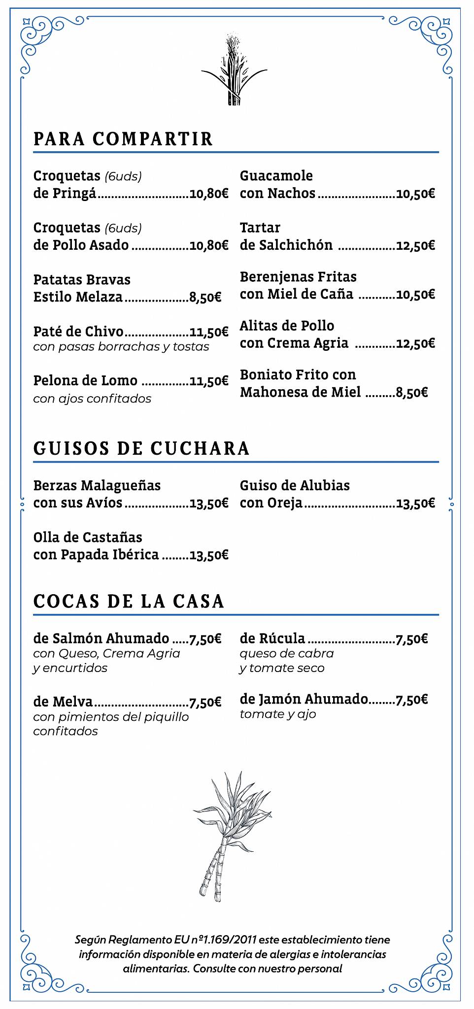 Menu at Restaurante Melaza, Frigiliana