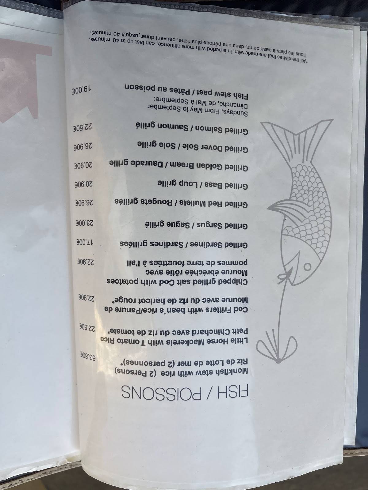 Menu at Restaurante Ponto Final, Almada