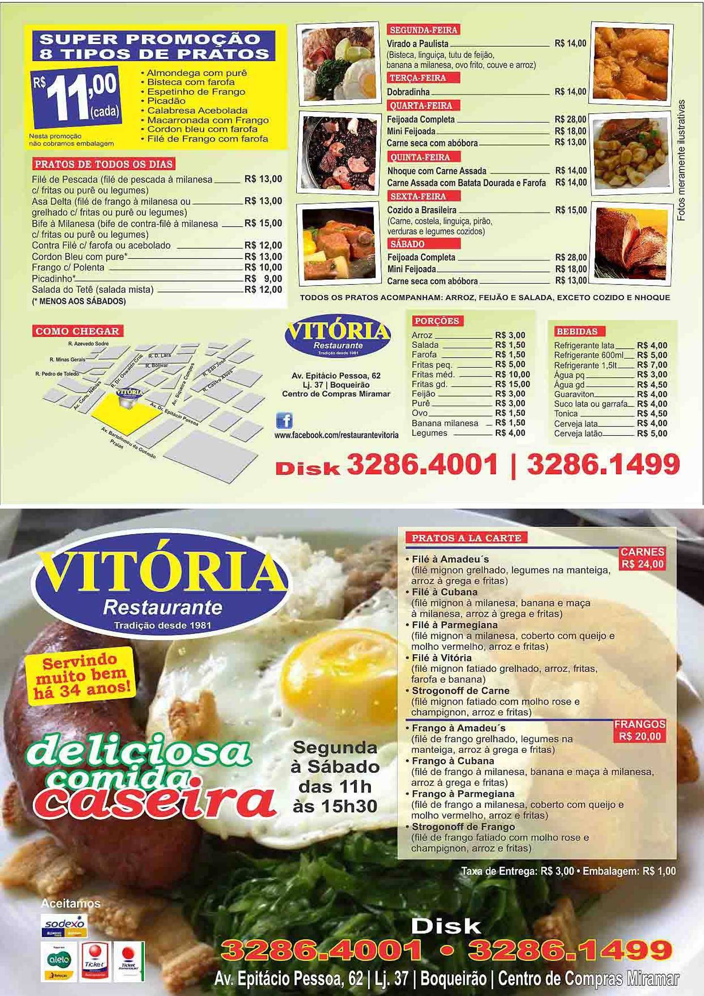 Menu em Restaurante Vitória, Santos, Av Dr Epitácio Pessoa
