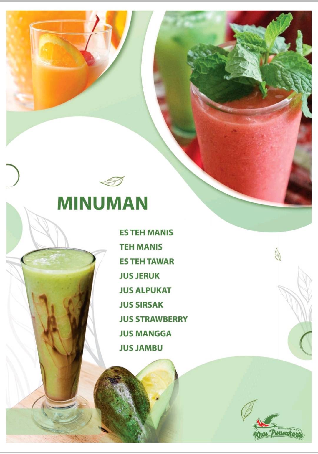 Menu at Restoran Sunda Khas Purwakarta Pamulang restaurant, South Tangerang