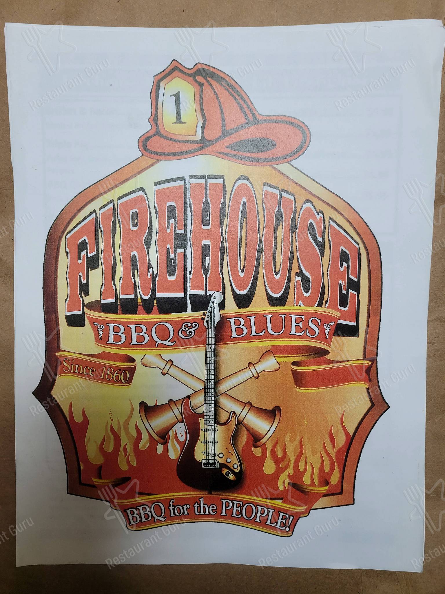 Menu at Firehouse BBQ and Blues, Richmond