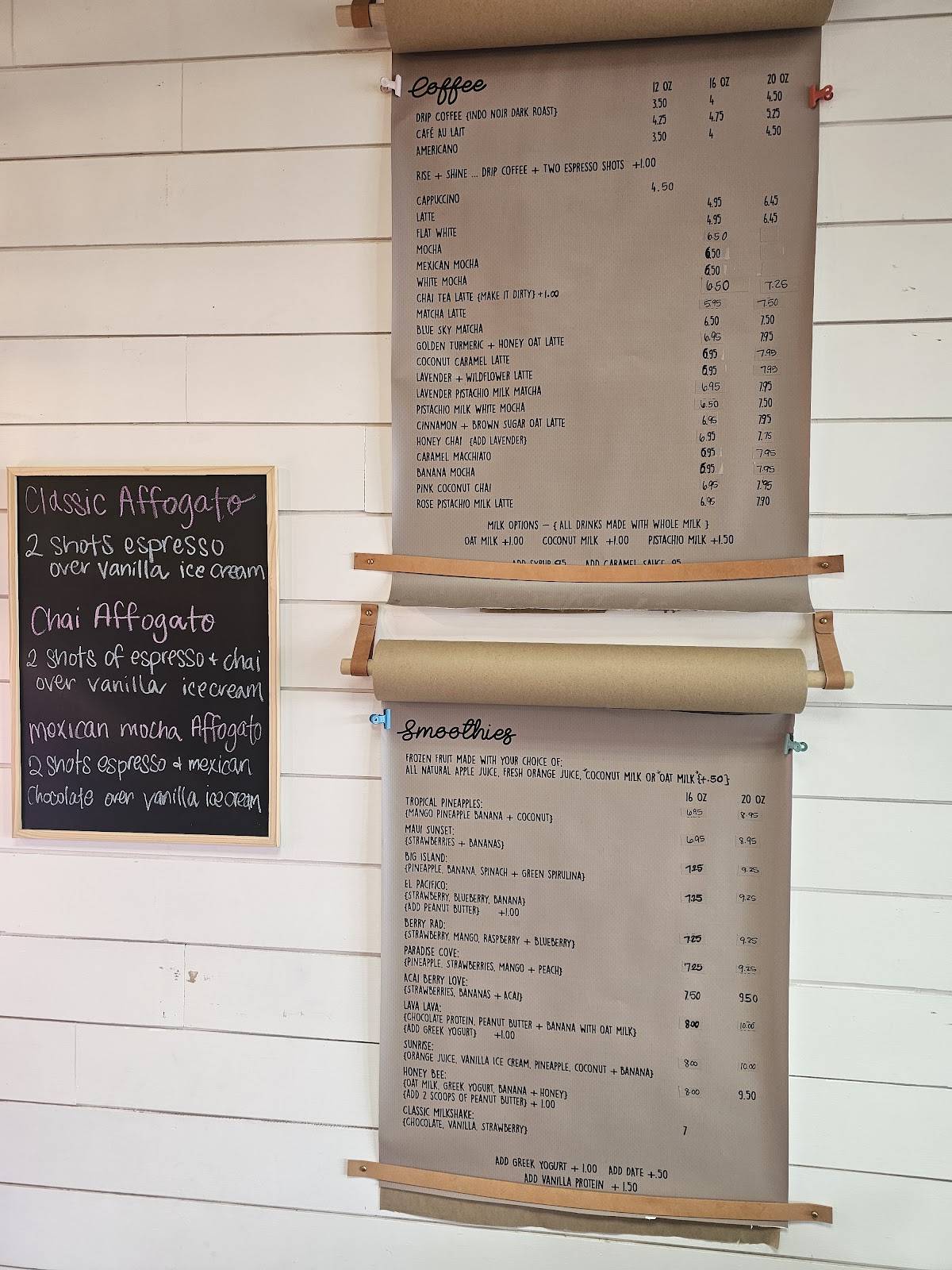 Menu at Rise + Shine Coffee Shop pub & bar, Ramona