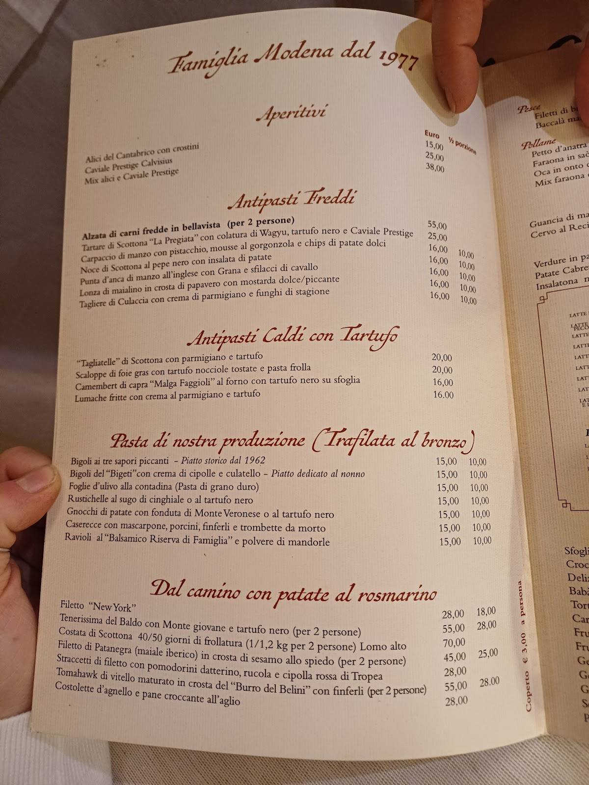 Menu at Locanda Al Cardellino restaurant, Bardolino