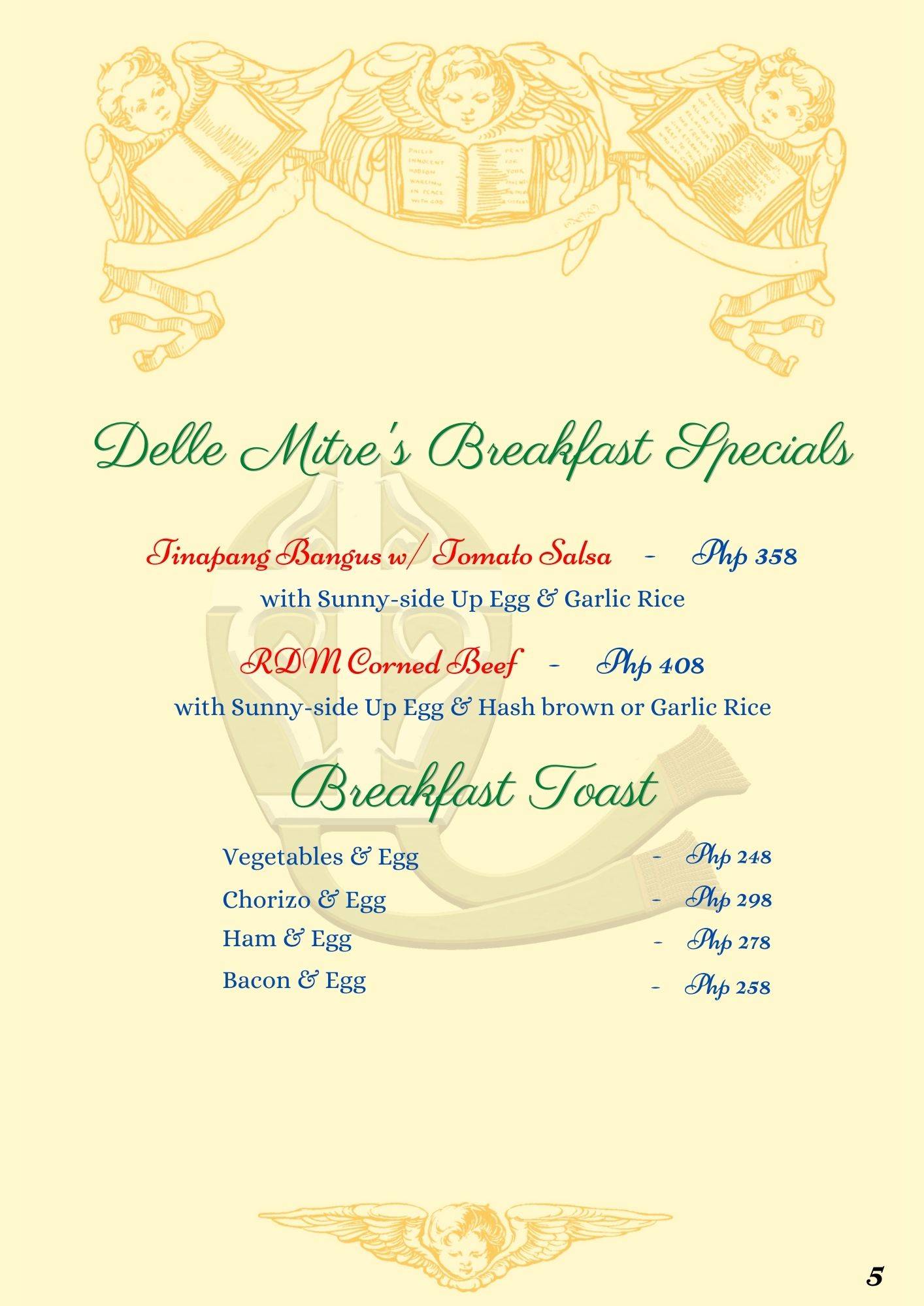 Menu at Ristorante delle Mitre restaurant, Manila, Opposite San Agustin ...