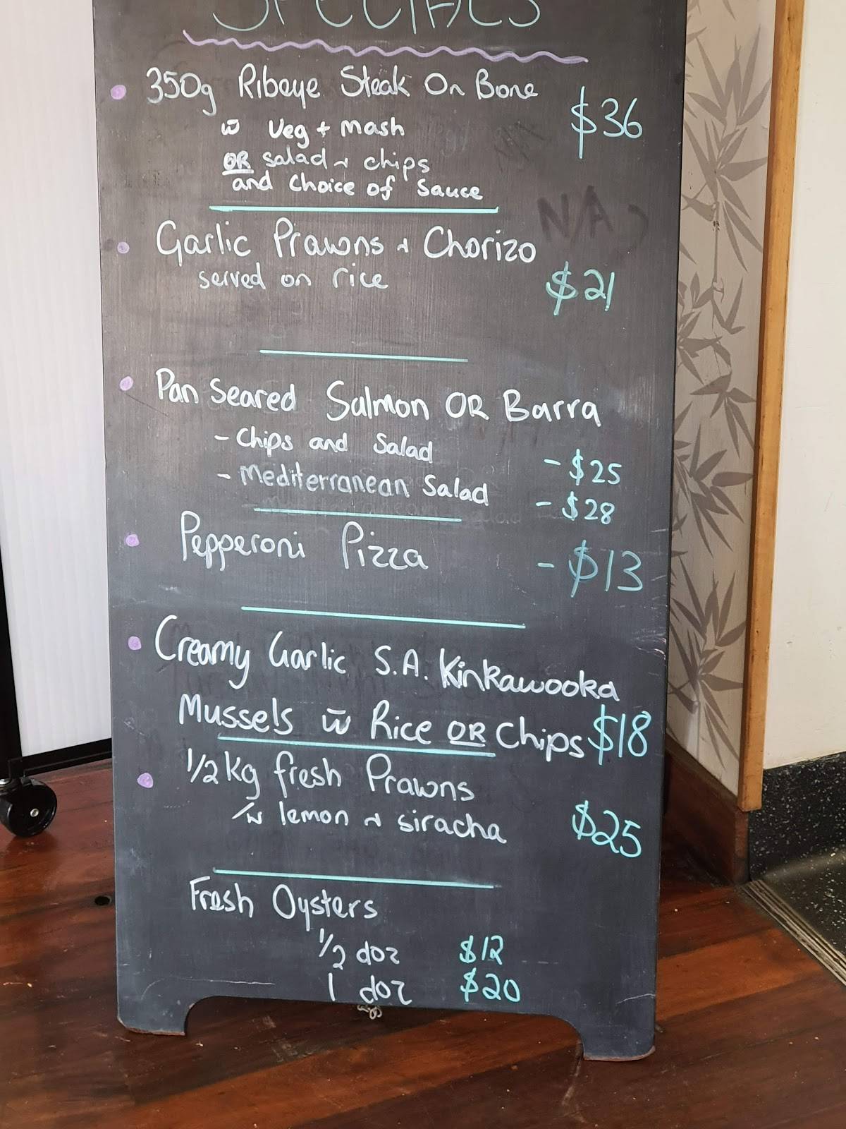 Menu at Riverview Hotel restaurant, South Murwillumbah