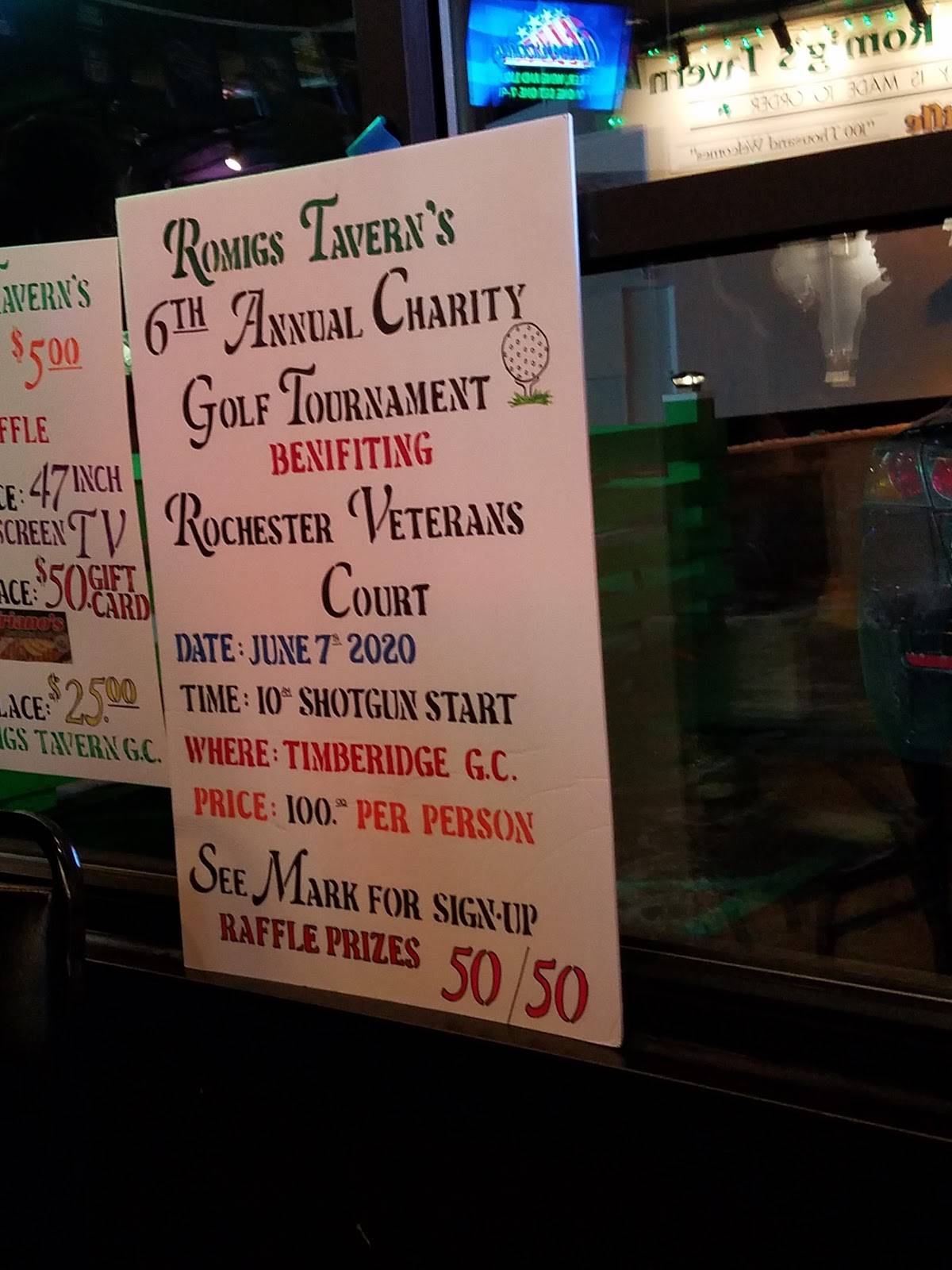 Menu at Romig's Tavern pub & bar, Rochester