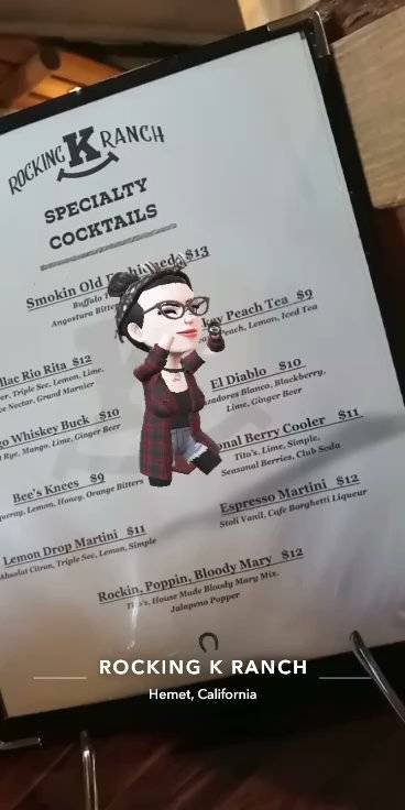 Menu at Rocking K Ranch pub & bar, Hemet