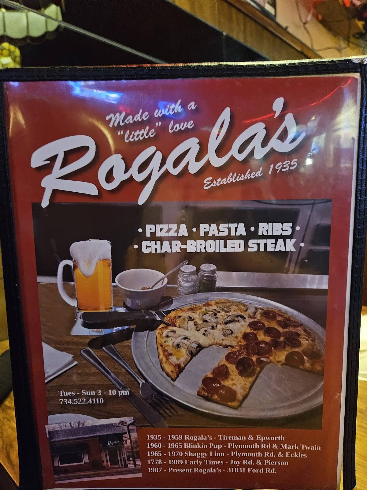 Menu at Rogala's Bar & Grill, Garden City