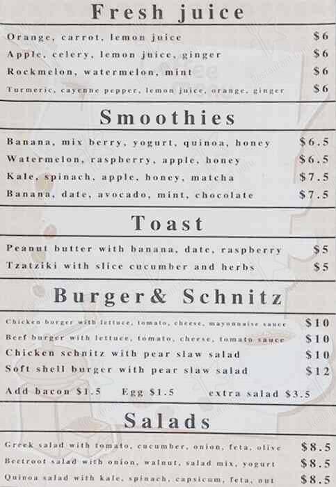 Menu at Romano's Coffee Richmond cafe, Richmond, 12 Shelley St