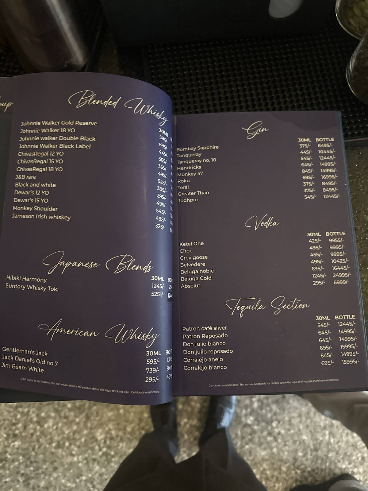 Menu at Romeo Lane, Zirakpur