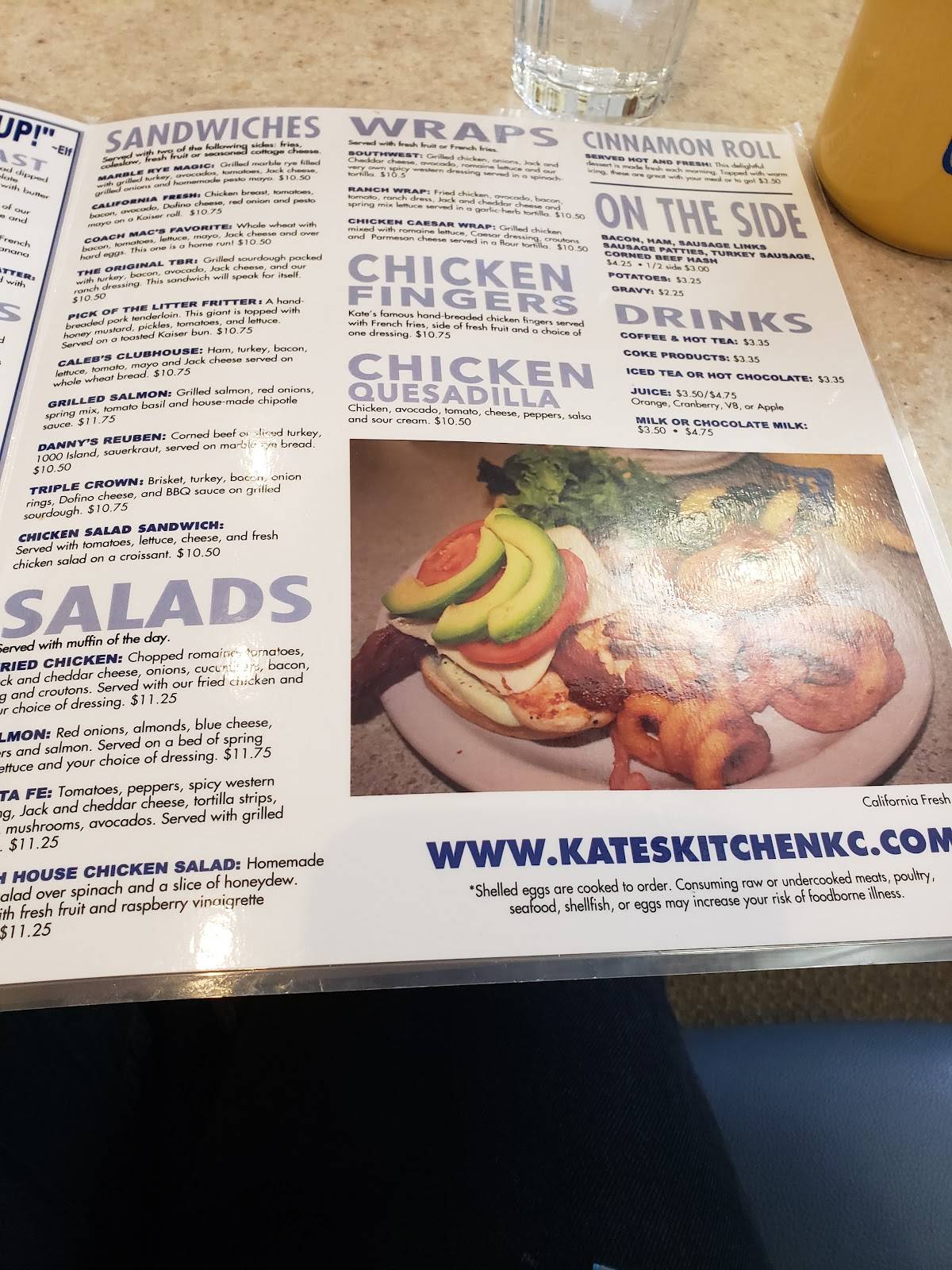 Menu at Ronnie's Restaurant, Lenexa